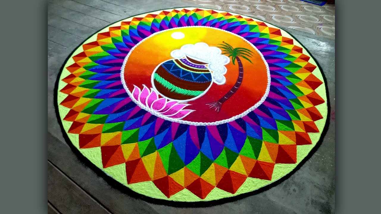 தை பொங்கலும் வந்தது!! 🍯🌾🎋🌞 | Pongal Kolam | Pongal Rangoli | Sankranti ...