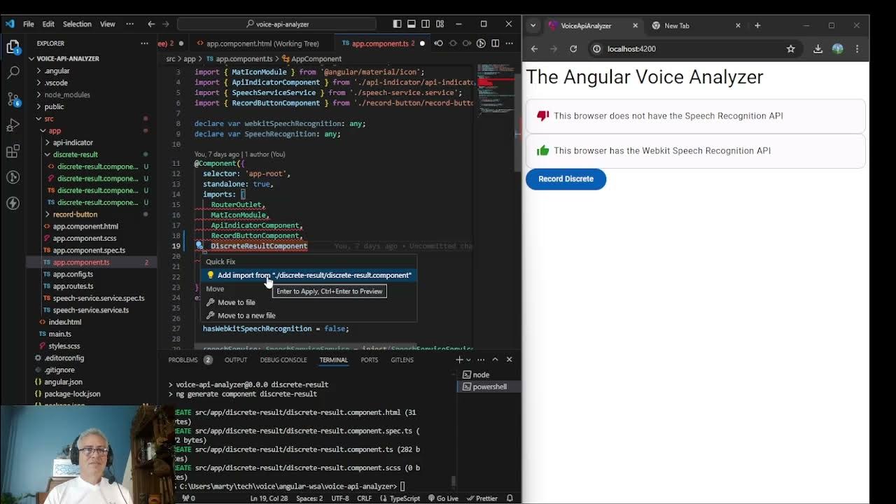 Angular - Web API Speech Analyzer: Video 15 discrete components - YouTube