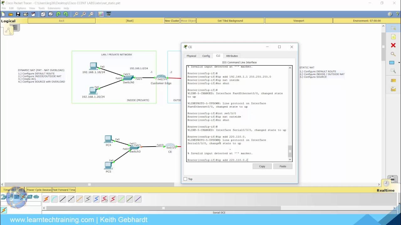 How to configure NAT and PAT in Packet Tracer - YouTube