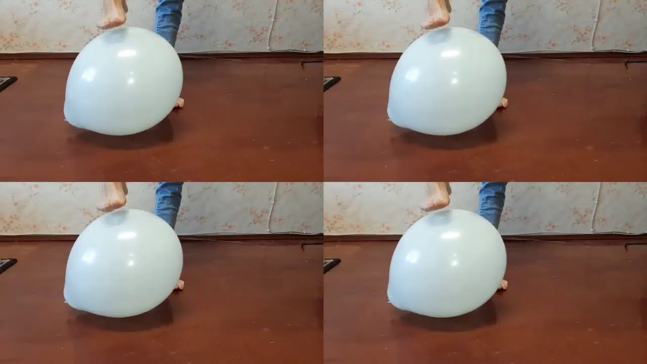 Balloon crush by foot Slow motion - YouTube
