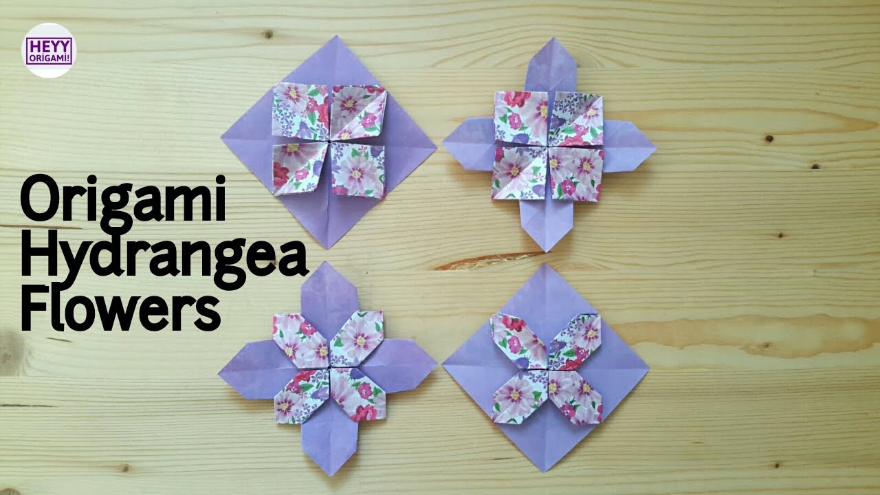 Origami Hydrangea Flowers Tutorial - YouTube