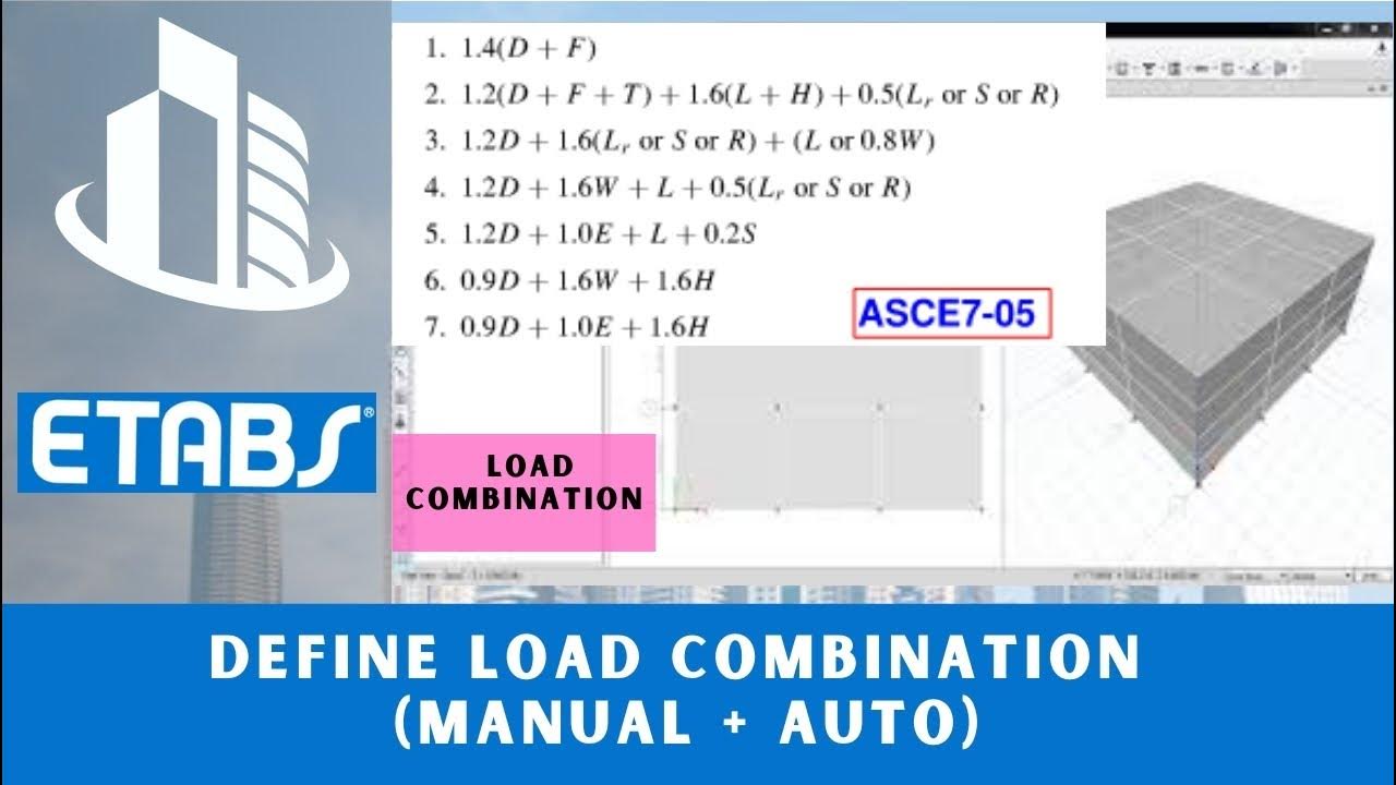 CSI ETABS - 03 - Define Load combination (Manual + Auto) | Part 5 - YouTube