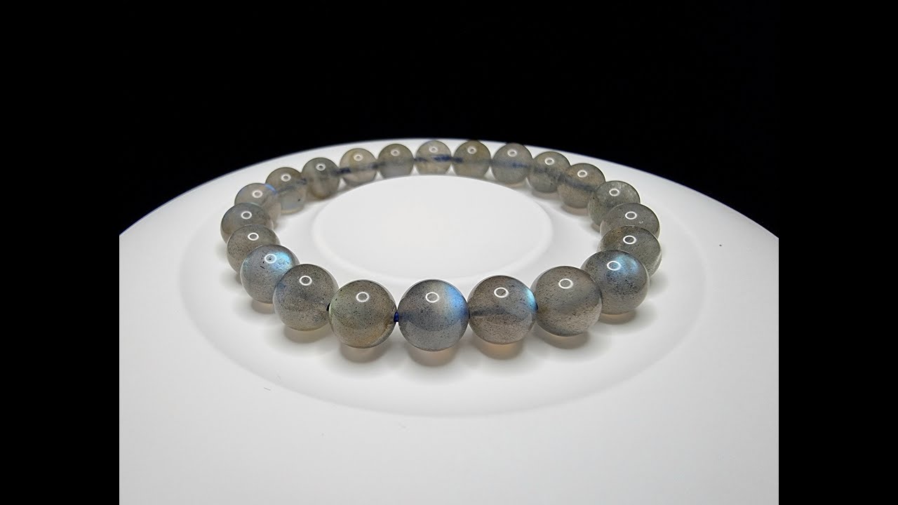 Gelang Batu Grey Moonstone Labradorite Magic Stone 4A 8.5mm B403 - YouTube