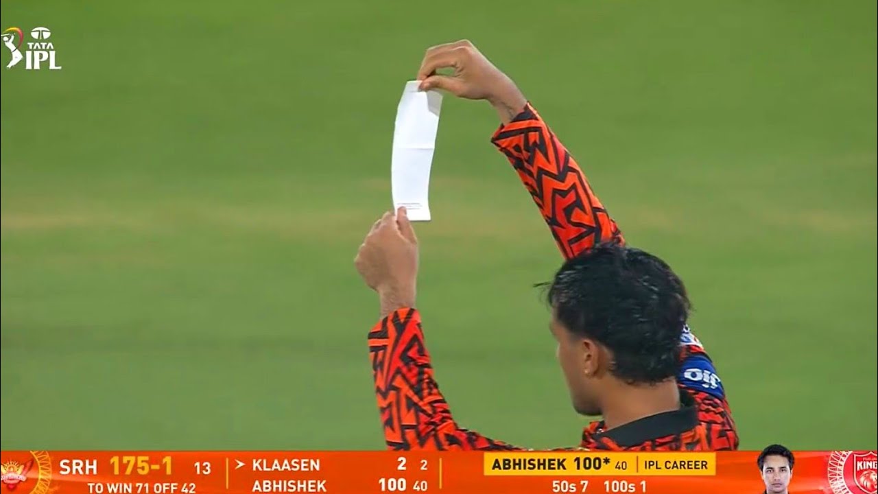 Watch : Abhishek Sharma Paper Celebration After His Century vs PBKS ...