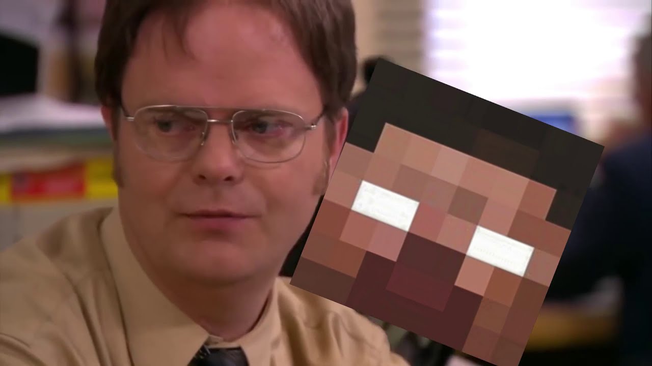 Dwight Gets Scared by Herobrine - YouTube