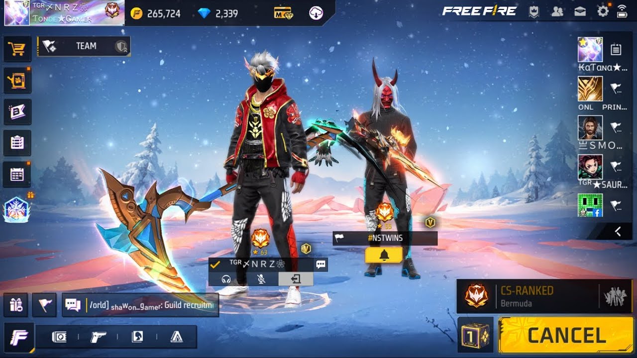 NS TWINS IS LIVE👻GARENA FREE FIRE💀GUILD TEST LIVE #freefirelive # ...