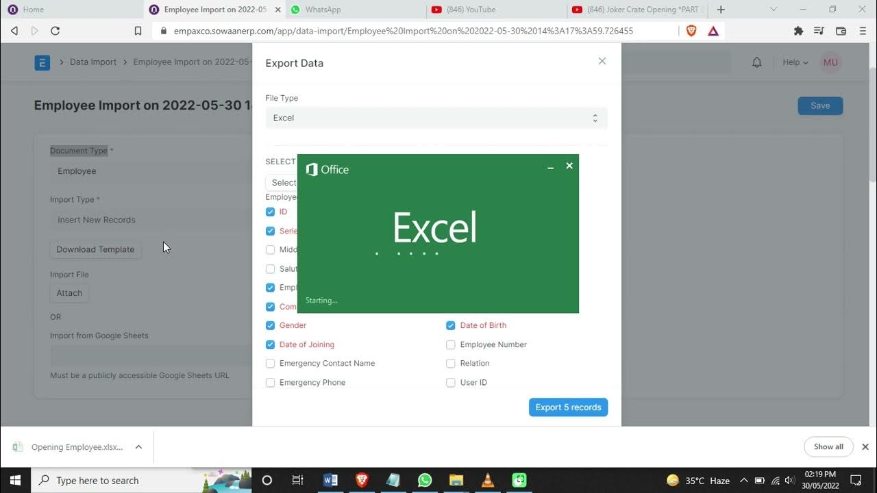 Bulk Data in ( Sowaan ERP ) - YouTube