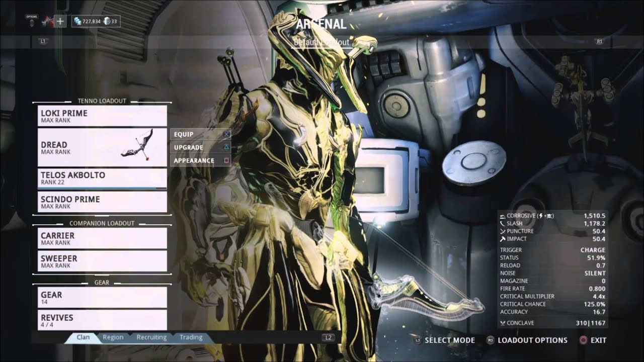 CCGoth's Warframe Dread Build - YouTube