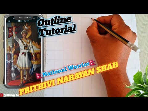 How to draw Prithivi Narayan Shah ??? Outline Tutorail 🎨🖼 - YouTube