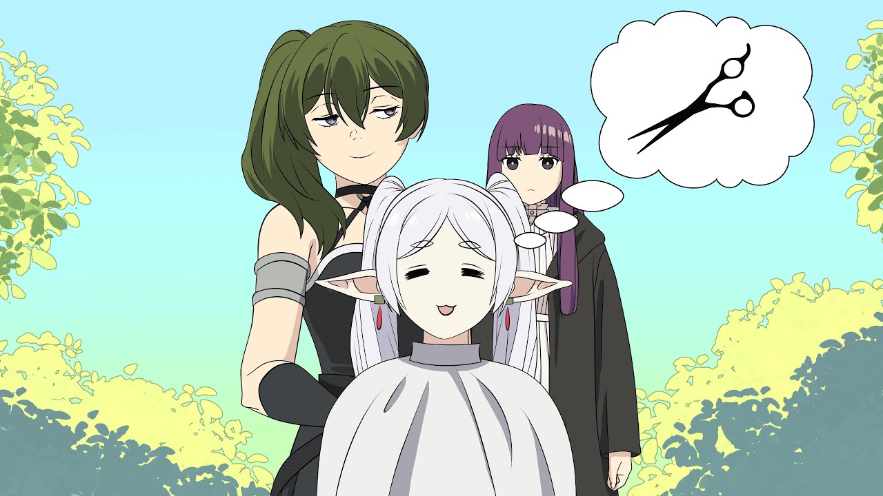 Ubel gives Frieren a new hairstyle - YouTube