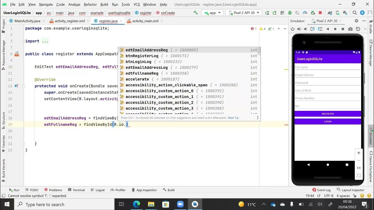 Java SQLite Register and Login Part 3 Creating the Register Form - YouTube