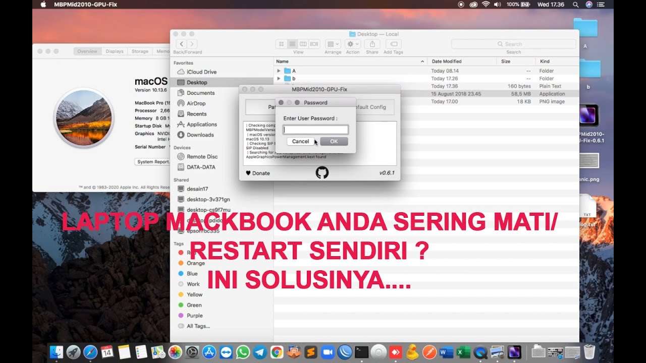 Cara mengatasi macbook restart sendiri "Your computer restared because ...
