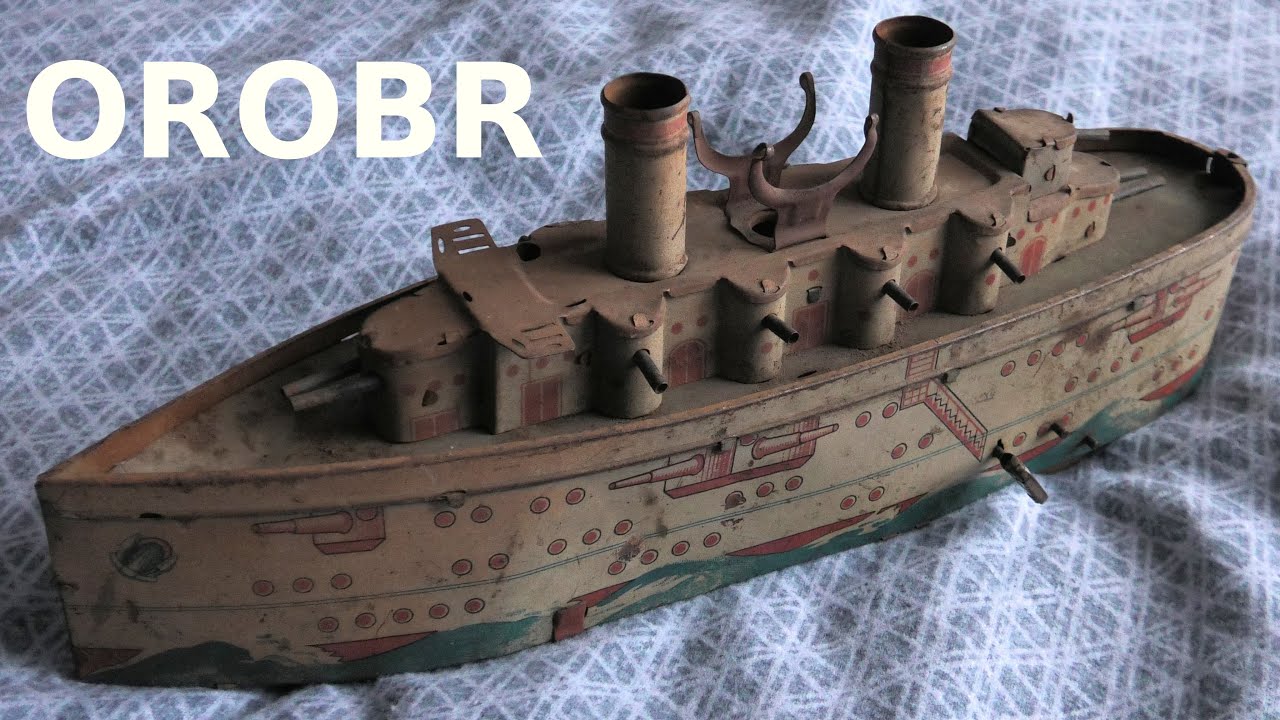 OROBR Kanonenboot * Schlachtschiff (1910-1920) mit Patina * Battleship ...