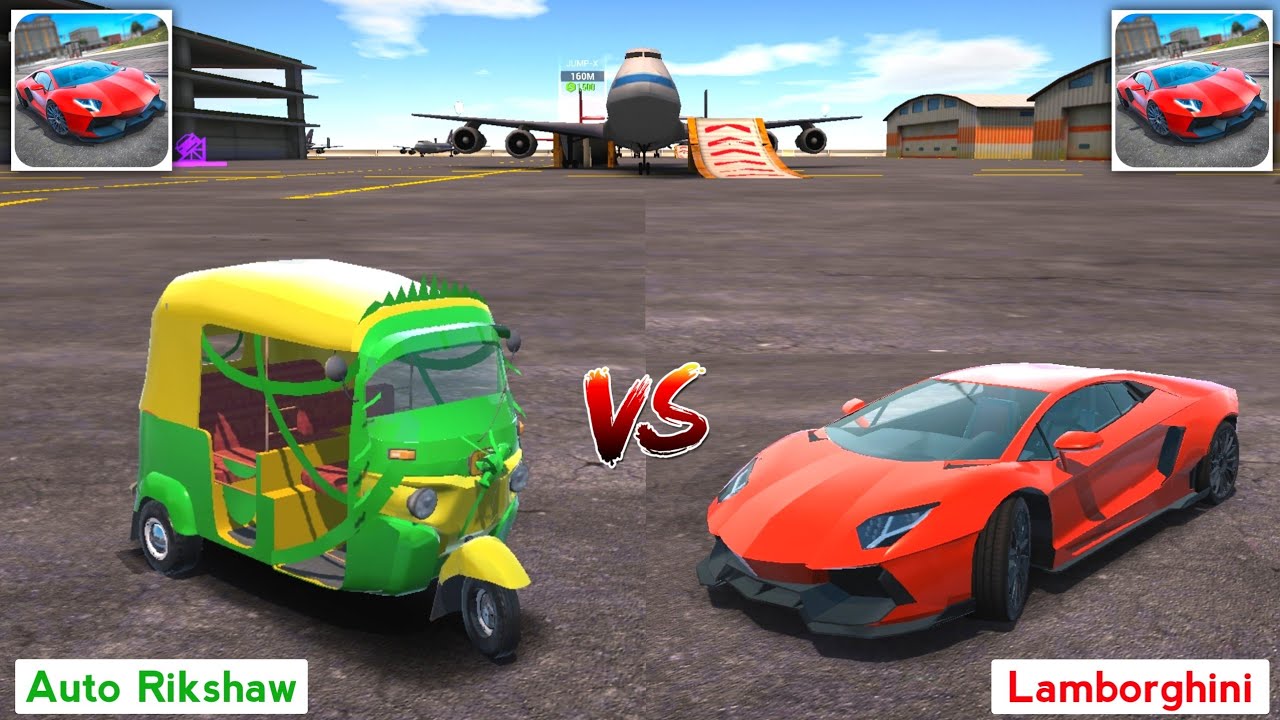 Ultimate Car Driving Simulator - Auto Rickshaw vs Lamborghini. Who Will ...