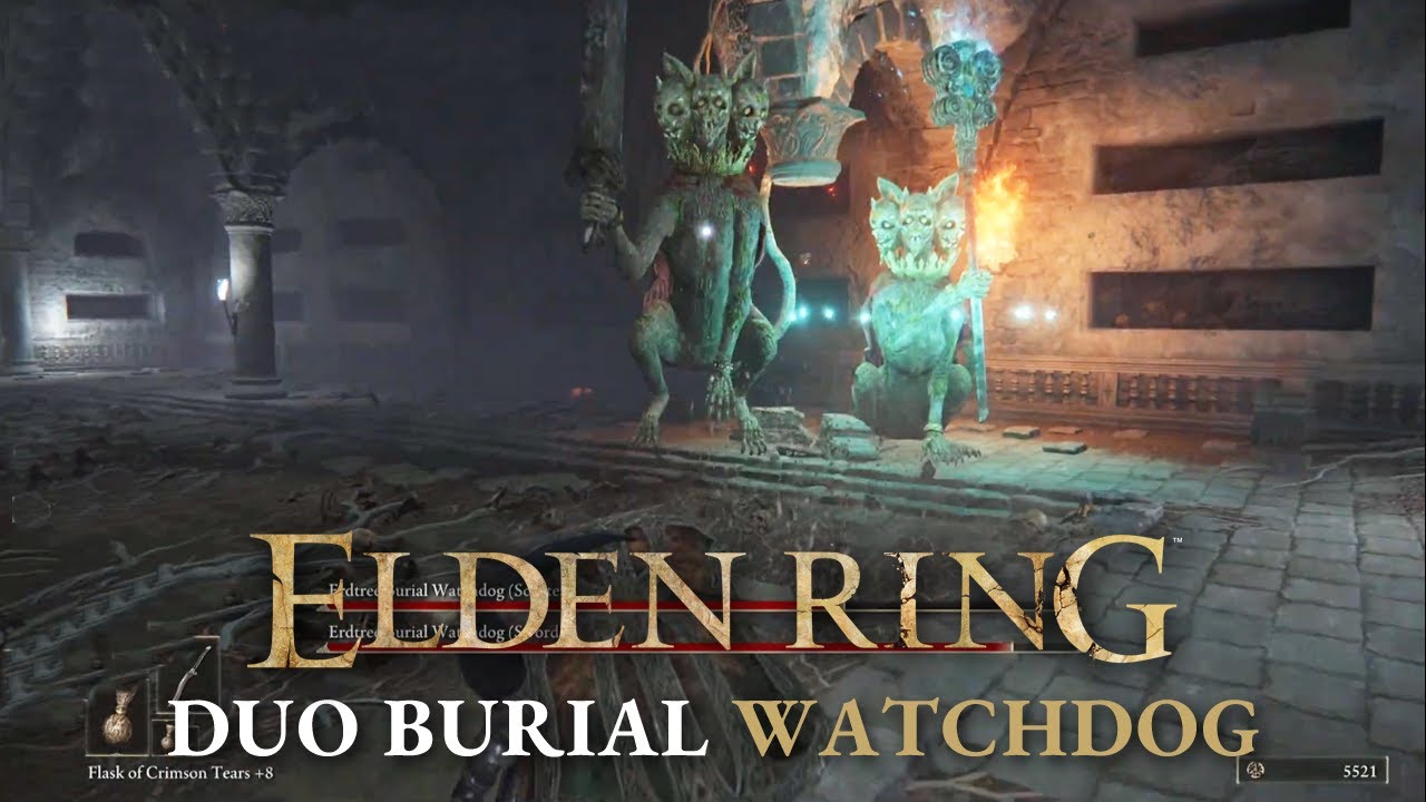 ELDEN RING Erdtree Burial Watchdog Scepter and Sword Boss Fight - YouTube