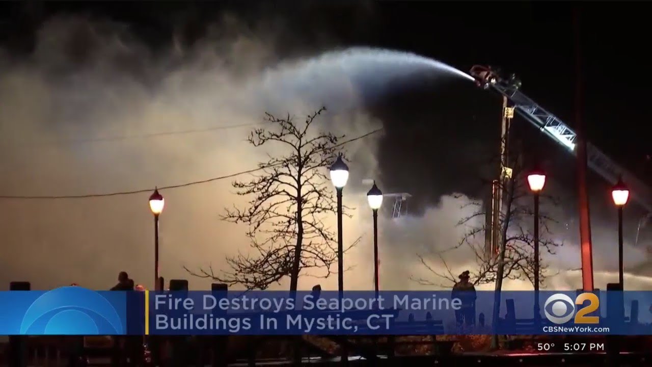 Massive fire in Mystic, Conn. seaport marine facility under ...