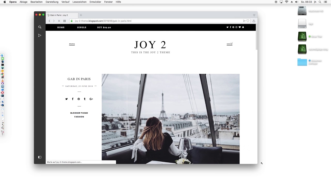 Install Video "JOY" Theme ! $29-90 JiveHype co Fashion Blogger ...