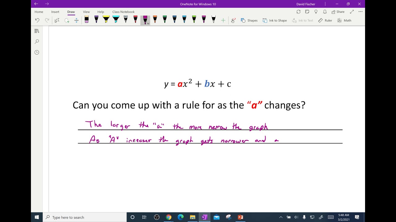Lesson 59 Transforming Quadratic Functions Youtube
