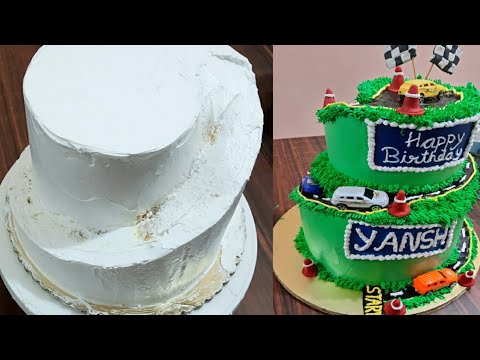 Race Track Cake/10 kg Cake Design/Car Theme Cake/Race Track Theme Cake ...