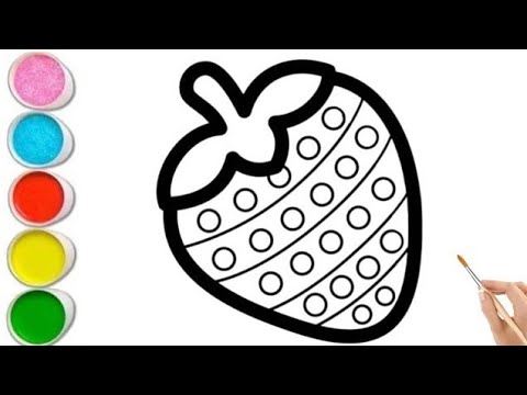 How to Draw POP IT Strawberry | POP IT Strawberry Drawing | Step by ...