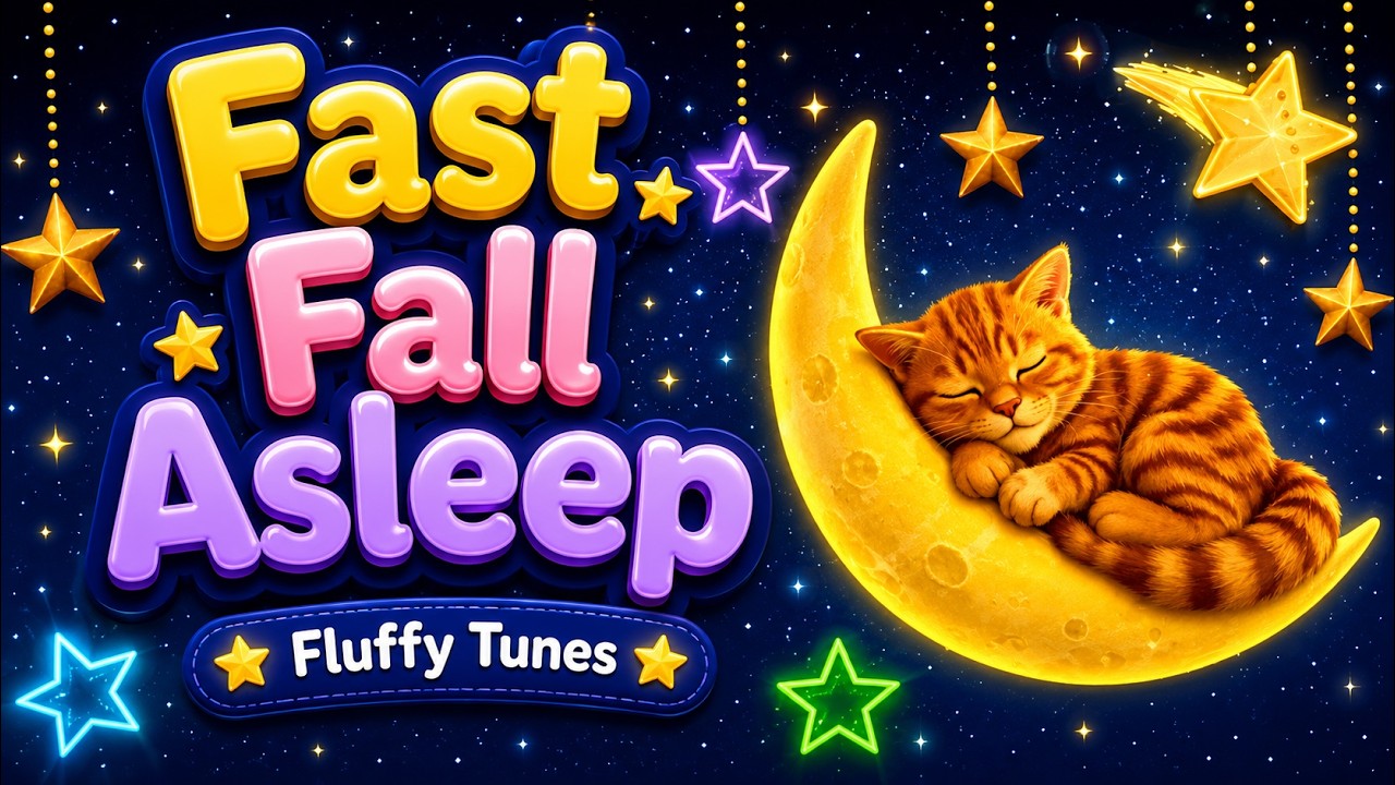 Lullaby With Sleeping Cat On The Moon - Fast Fall Asleep In 3 Minutes ...
