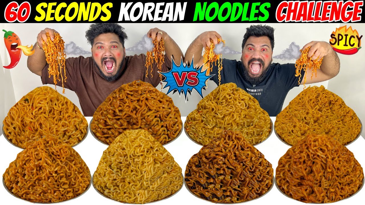60 Seconds Spiciest Korean Noodles Challenge | World’s Spiciest Korean ...