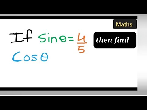 if sin theta =4/5 then find cos theta | class 9th maths trigonometric ...