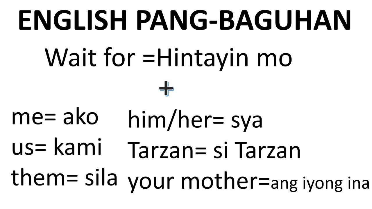 TAMANG PAG GAWA NG ENGLISH SENTENCE GAMIT ANG WAIT FOR - YouTube