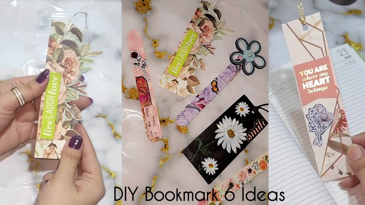 Easy DIY Bookmark ideas | Easy paper craft | 6 types of creative ...