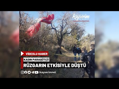 Kadın Paraşütçü Rüzgarın Etkisiyle Düştü
