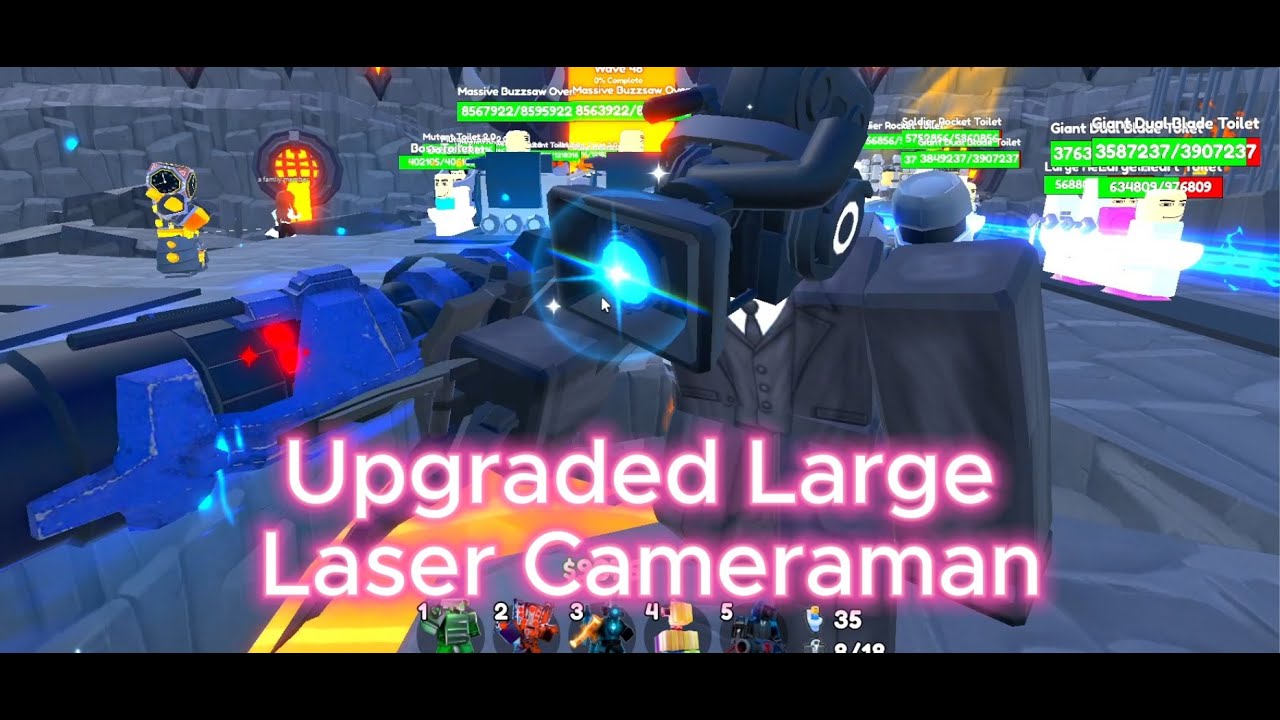 USING THE NEW UPGRADED LARGE LASER CAMERAMAN IN TOILET TOWER DEFENSE. # ...