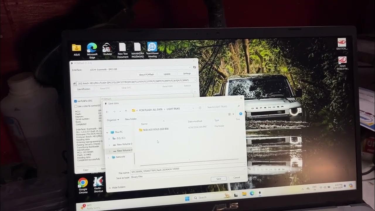 How to read and write md1 bs6 ecm tata Mahindra with pcm flash original - YouTube