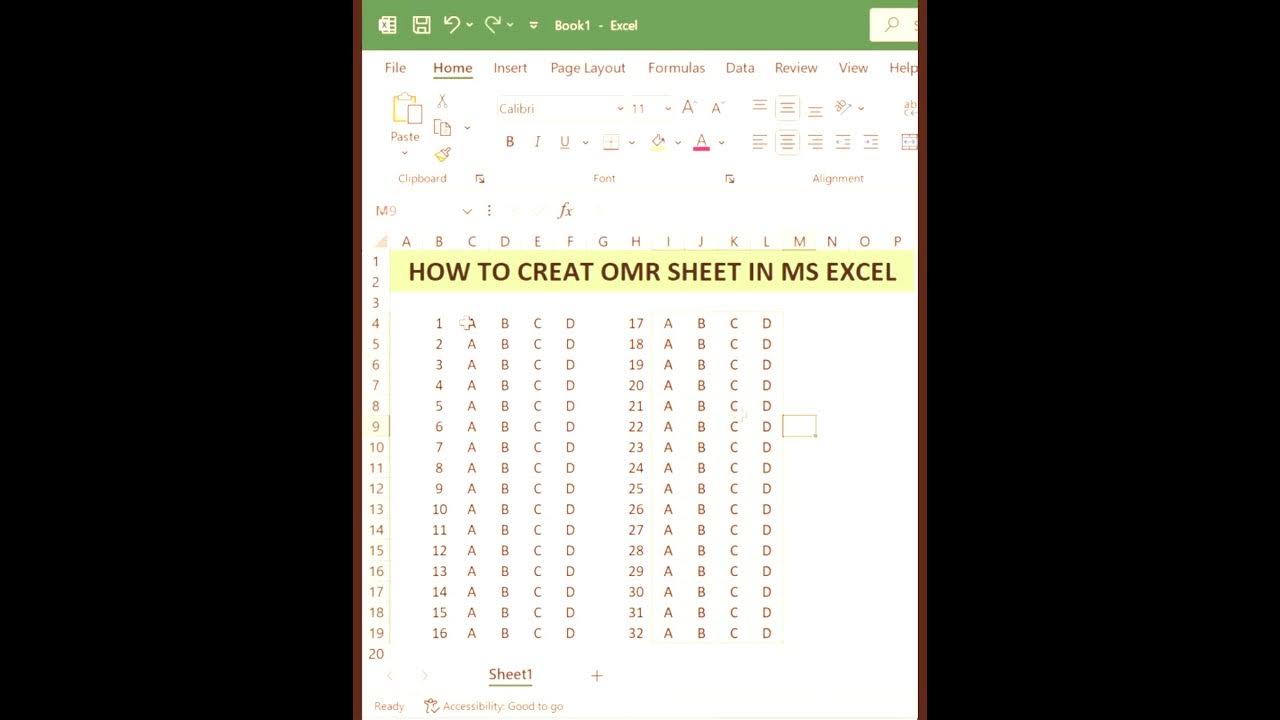 HOW TO CREATE OMR SHEET IN MS EXCEL #shortsviral #youtubeshorts # # ...