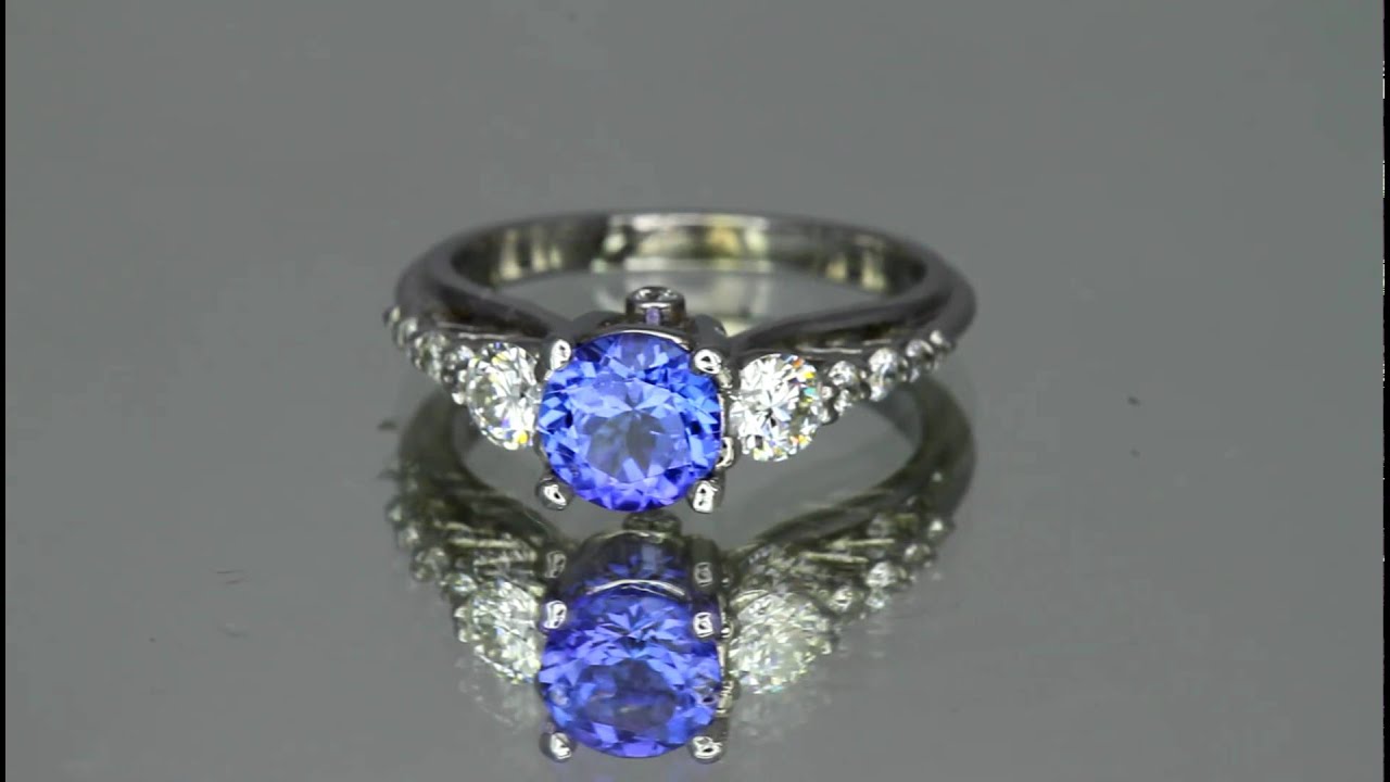 Unique Ring with Tanzanite and Diamond - YouTube