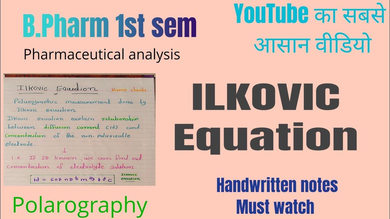 Ilkovic Equation Ll Polarography Measurement Ll B Pharm 1st Sem Ll ilkovic-equation-ll-polarography-measurement-ll-b-pharm-1st-sem-ll