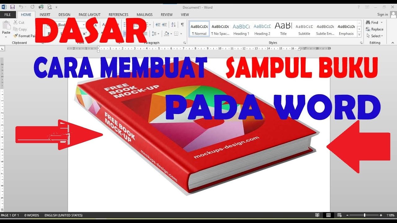Cara Membuat sampul buku di WORD sederhana - YouTube