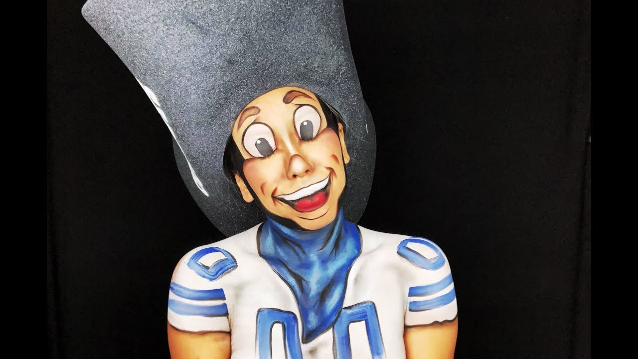 Dallas Cowboys Rowdy The Mascot l Facepaint Makeup Tutorial - YouTube