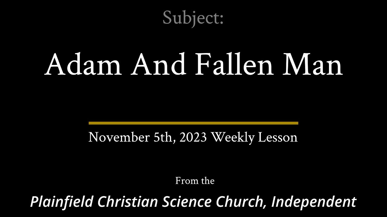 November 5th, 2023 Weekly Lesson — Adam And Fallen Man - YouTube