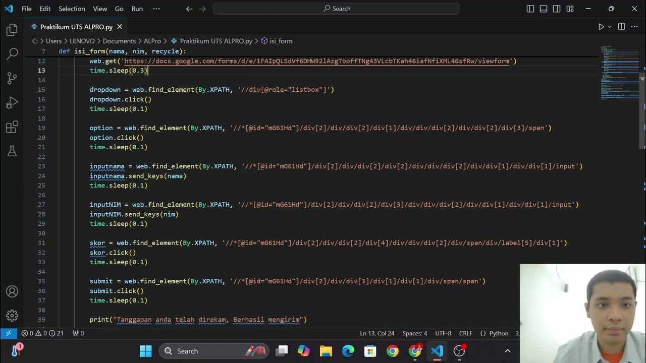 Autofill google form use selenium - YouTube