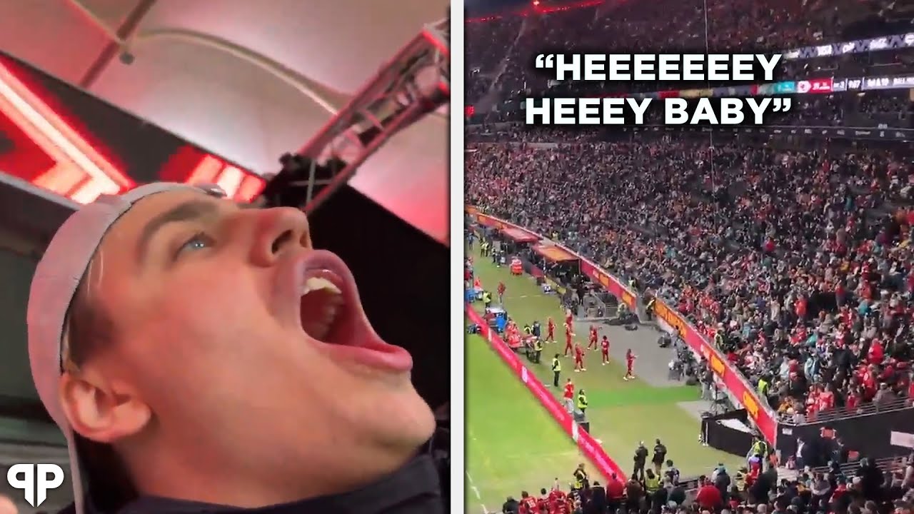 Papaplatte, Henke und Lane singen "HEY BABY" beim NFL Frankfurt Game ...