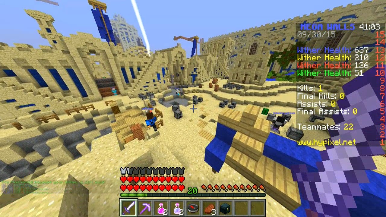 Minecraft 100 PLAYER MEGA WALLS #27 With Vikkstar, Preston & Jerome ...