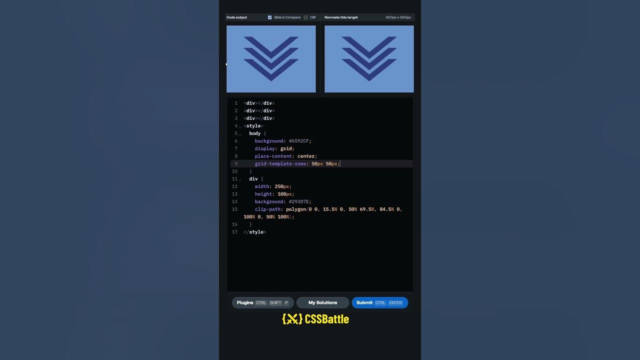 Css Battle 112 Chevron Solution Cssbattle Codingshorts Coding Css Challenge Youtube