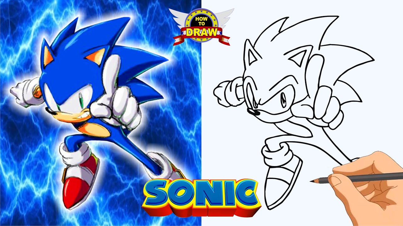 How to draw SONIC THE HEDGEHOG Sonic run jump - YouTube