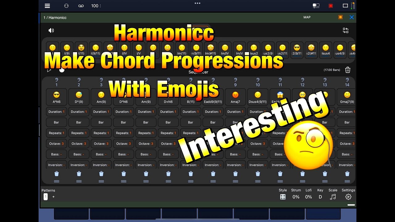 Harmonicc by Cem Olcay - Make Chord Progressions With Emojis - Chord Sequencer - iPad - YouTube