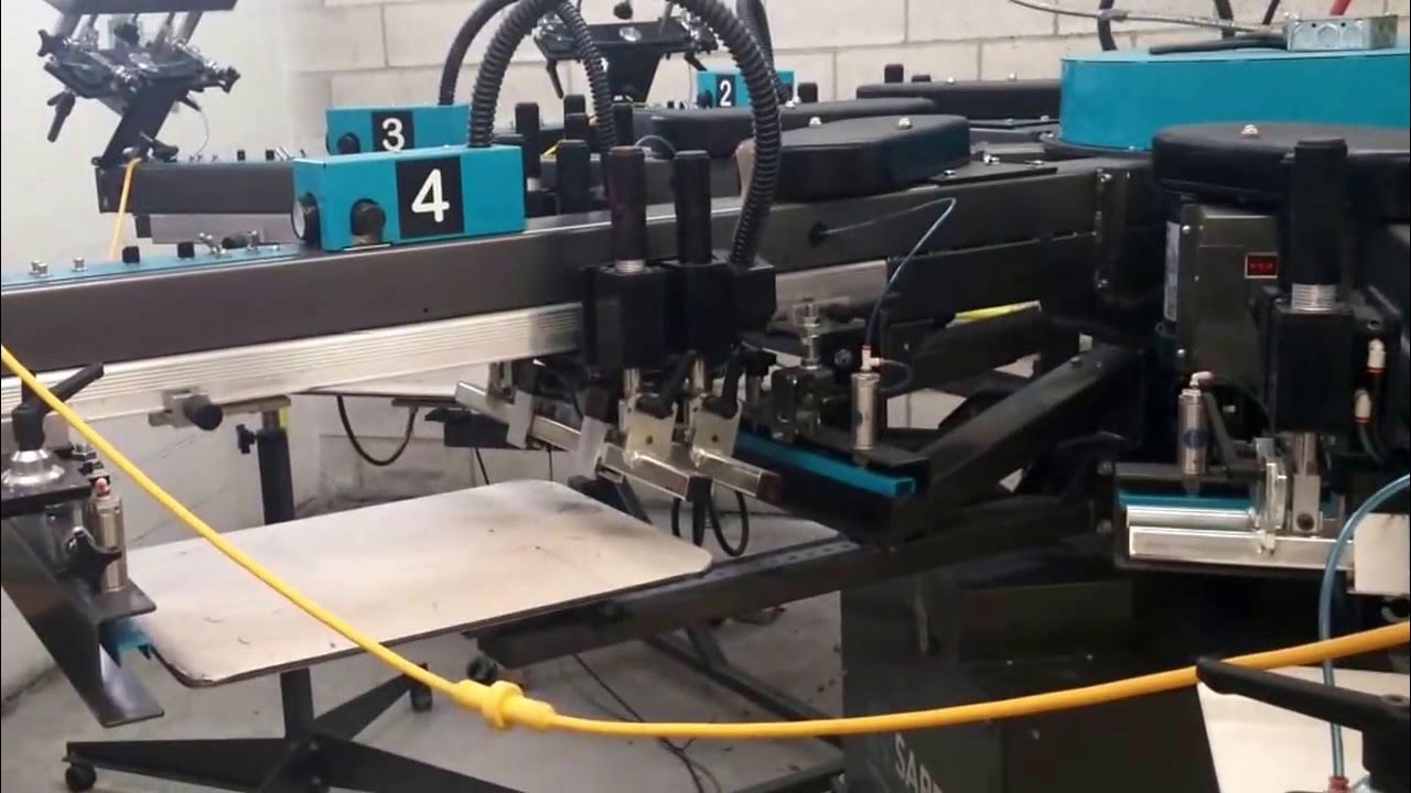 WorkHorse Sabre 6 colors 8 stations - 1/2 - Cosmex Graphics - YouTube