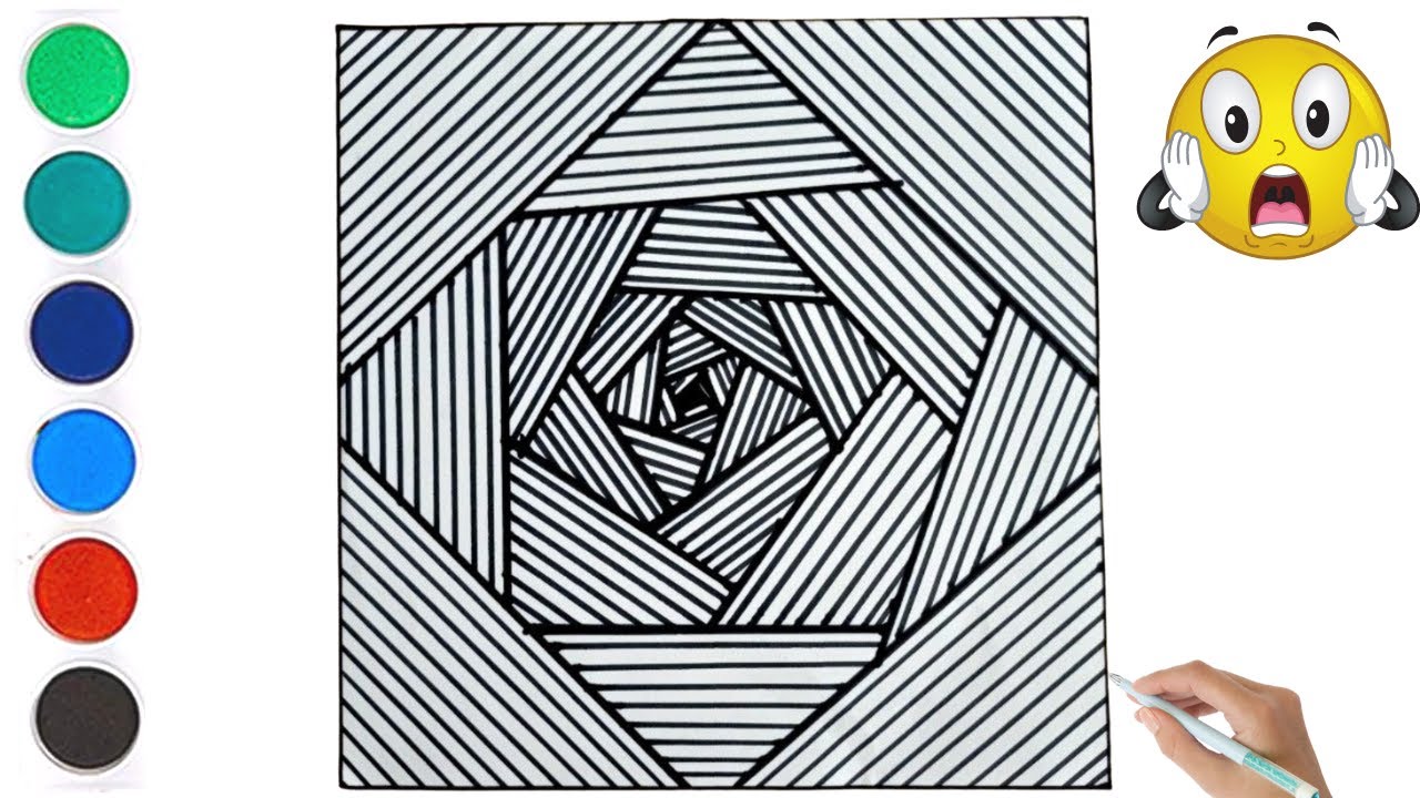 Easy Optical Illusion Drawing 😱| Optical Art | Easy Trick To Draw ...