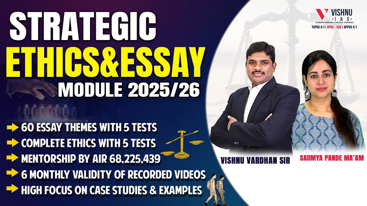 Ethics and Essay Modules for UPSC CSE 2025/26 | Vishnu IAS Academy - YouTube