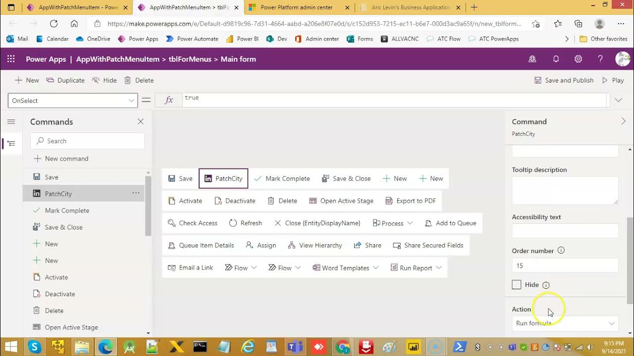 Lesson213 - Model-driven Menu Item with Patch - Power Apps 1000 Videos ...