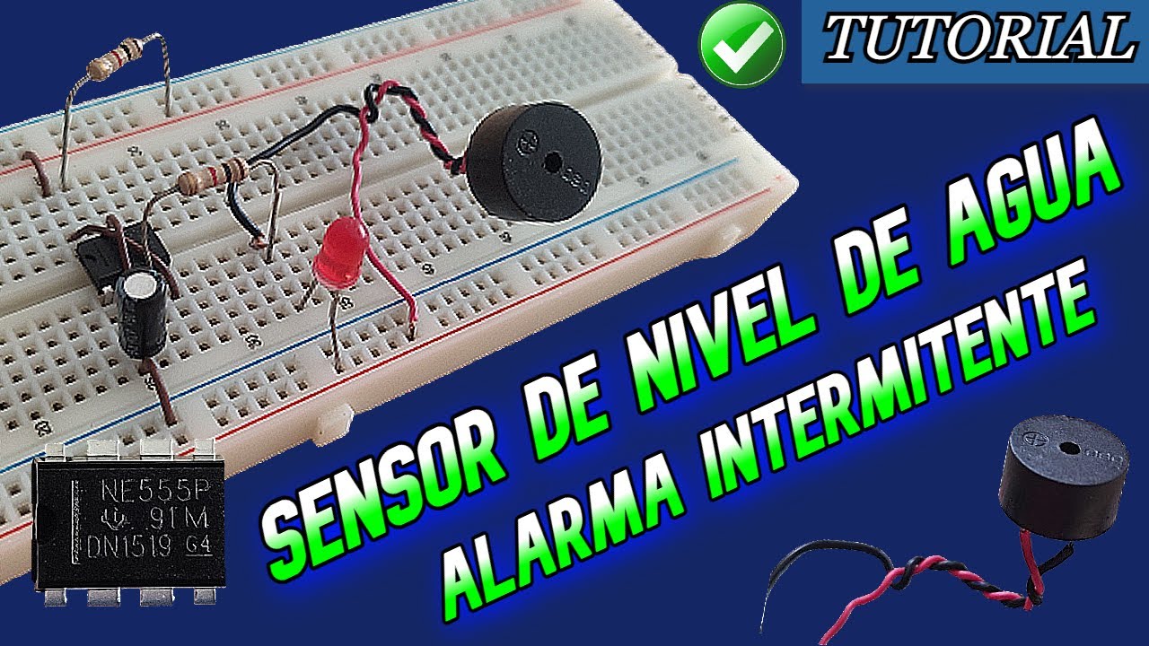 Sensor de nivel de agua con alarma intermitente NE555 - YouTube