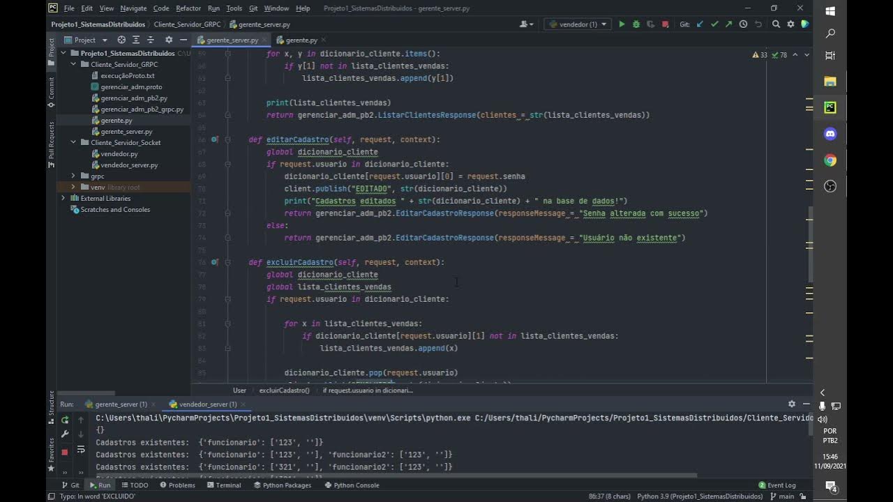 Cliente - servidor usando socket, gRPC e MQTT em Python - SD - YouTube